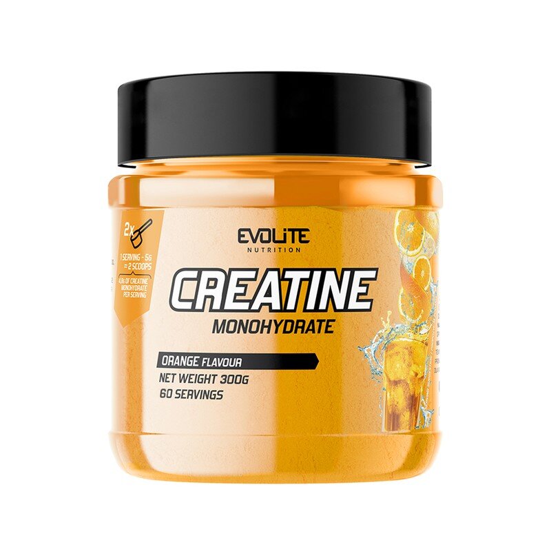 Evolite Nutrition Creatine Monohydrate 300g Orange, 19,90